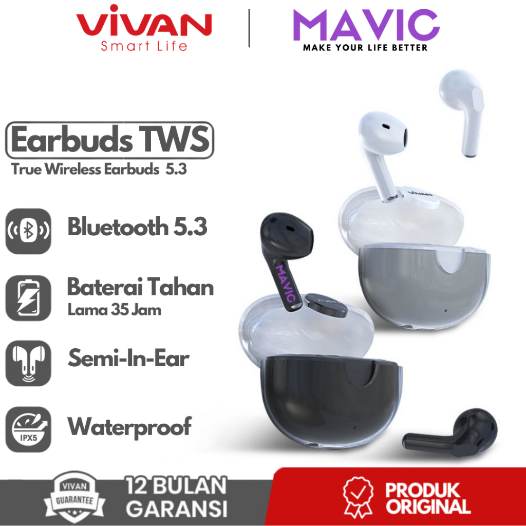 Jual VIVAN Infinity GT1 True Wireless Earbuds Headset TWS Bluetooth 5.3 ...