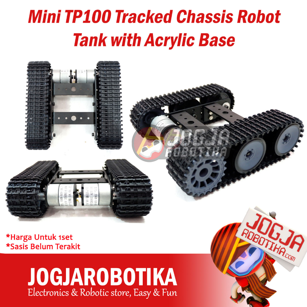 Jual Sasis Mini TP100 Tracked Chassis Robot Tank with Acrylic Akrilik ...