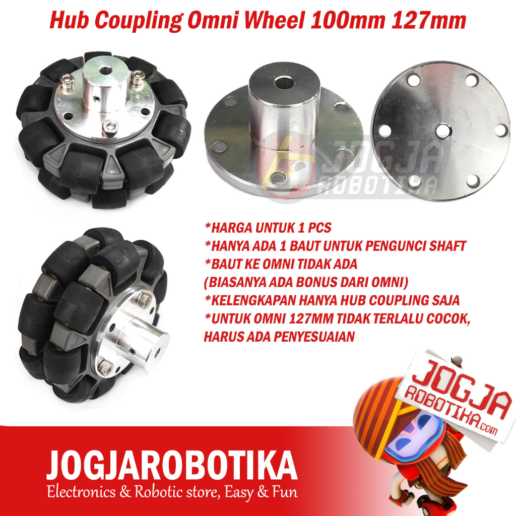 Jual Hub Coupling Omni Wheel 100mm 127mm for 6mm Shaft | Shopee Indonesia