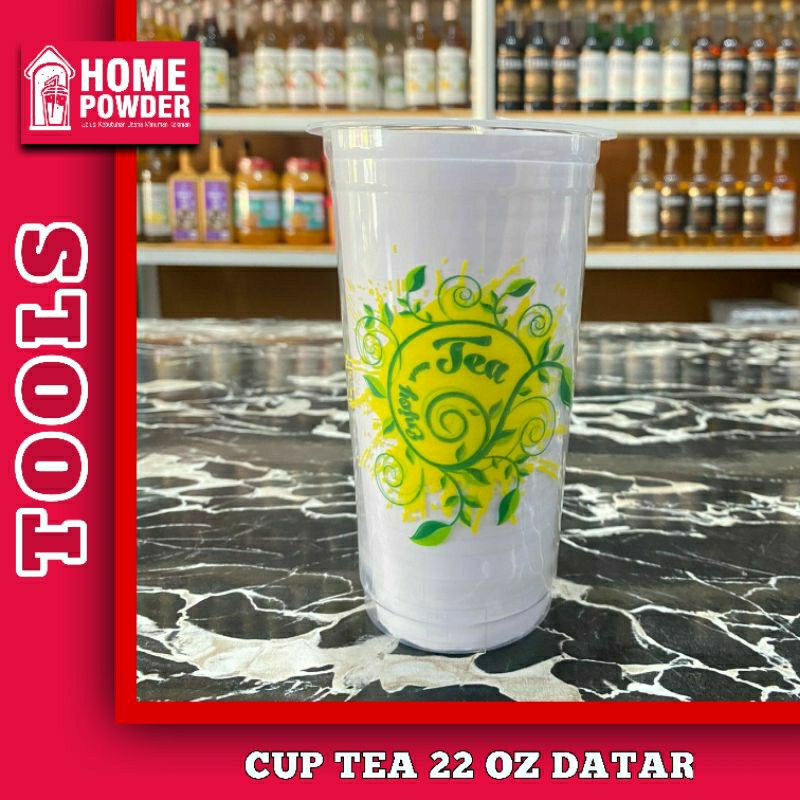 Jual Promo Gelas Cup Plastik PP Sablon Cup Enjoy Your Tea 22Oz Datar ...