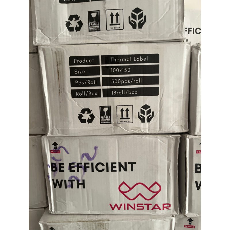 Jual resi thermal / Kertas Sticker Thermal Label Barcode 500 pcs ...