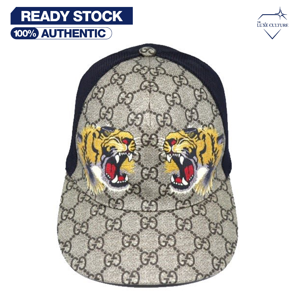 Jual Gucci Tiger Khaki Cap / Topi Branded Original | Shopee Indonesia