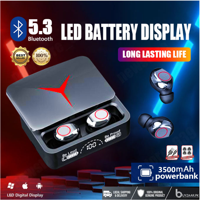 Jual Headset bluetooh TWS M90 Pro HD Led Display Bt V.53 Zero Delay Dual Mode bluetooth ...