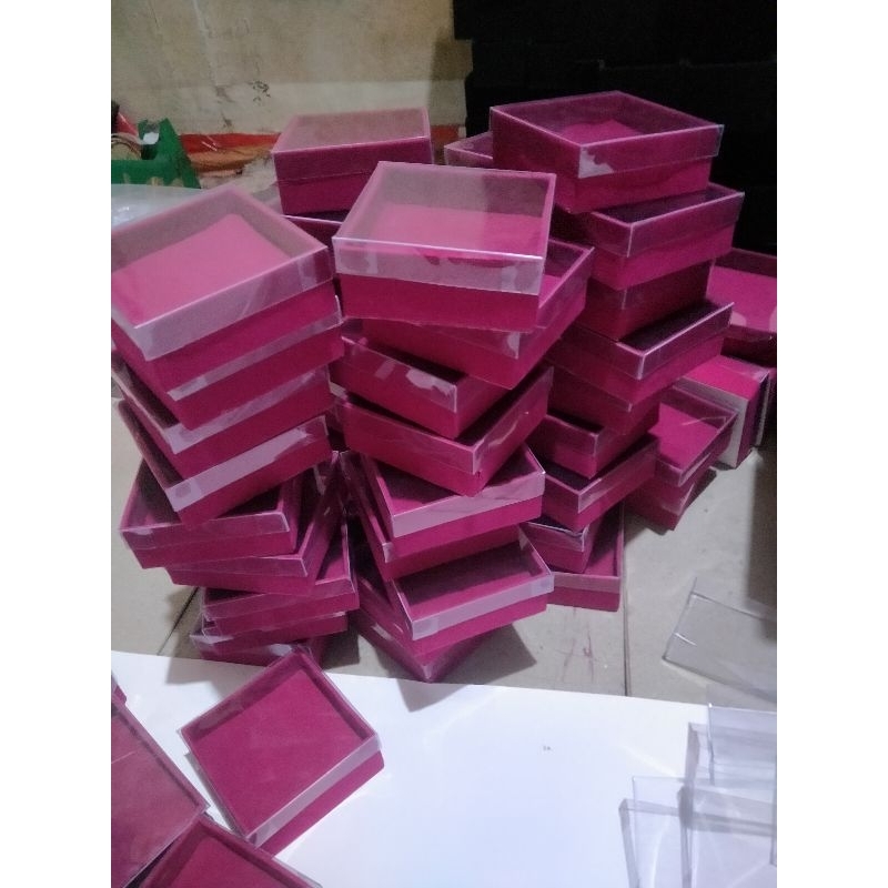 Jual box bludru size 9×11 warna pink fanta & biru kemasan tempat ...