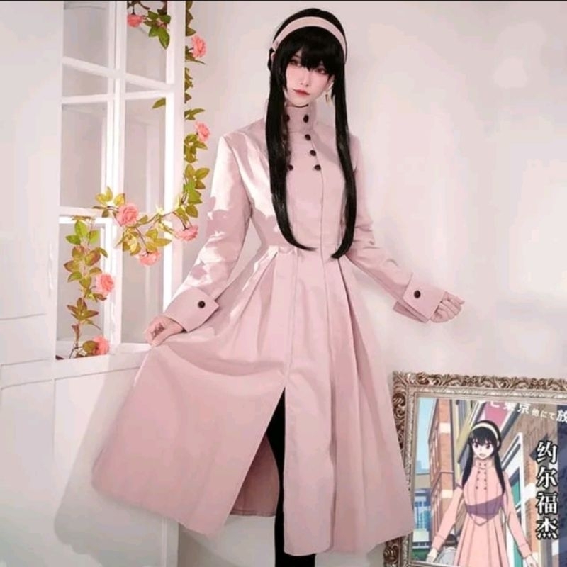 Jual FULLSET COSPLAY Yor Forger Spy X Familly pink dress DENGAN WIG ...