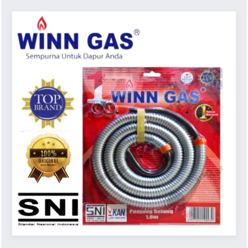 Jual Selang Kompor Gas LPG 1,8M WINN GAS ORIGINAL | Shopee Indonesia