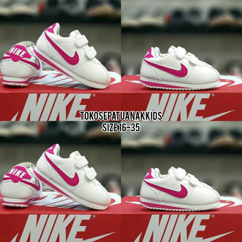 Jual SEPATU ANAK BAYI PEREMPUAN PUTIH LITS PINK SNEAKERS ANAK NIKE ...