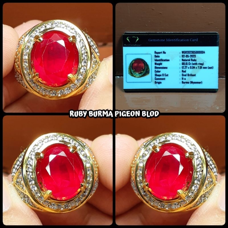 Jual BATU PERMATA RUBY DELIMA BURMA ( PIGEON BLOD SUPER ) | Shopee Indonesia