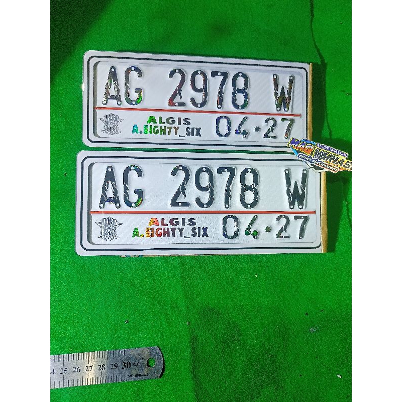 Jual PLAT PUTIH CARBON FONT HOLOGRAM HITAM,PLAT MOTOR,PLAT VARIASI,PLAT ...