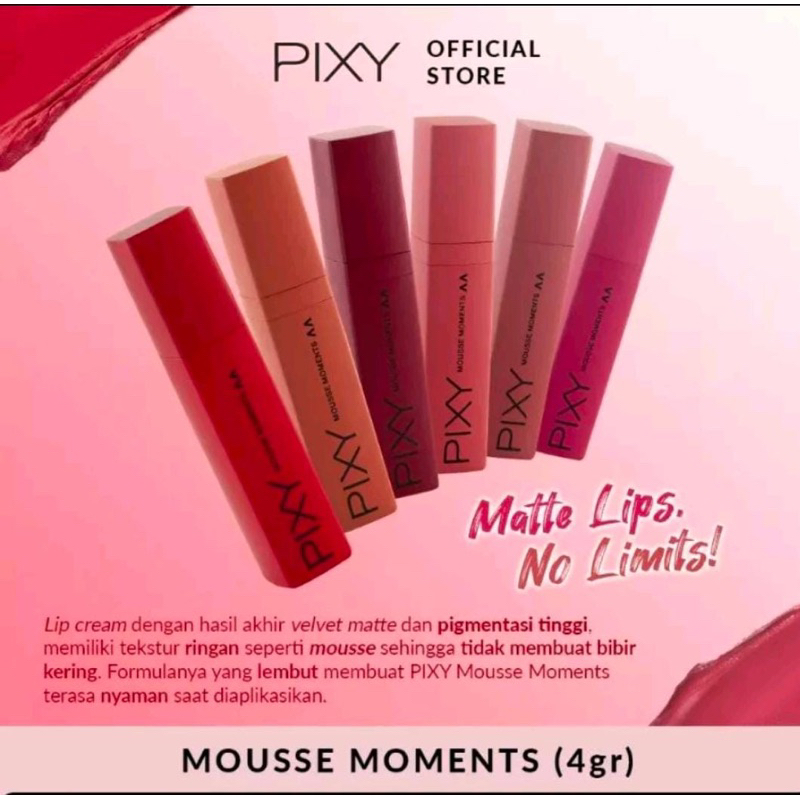 Jual PIXY LIP MOUSSE MOMENTS / LIP CREAM PIXY MOUSSE | Shopee Indonesia