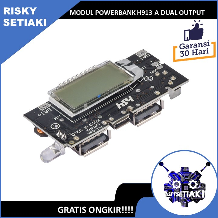 Jual MODUL POWERBANK H913-A DUAL OUTPUT 5V 1A & 2.1A DENGAN LCD DISPLAY | Shopee Indonesia