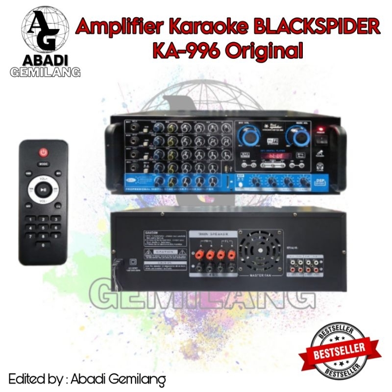 Jual Amplifier BLACKSPIDER KA-996 / Amplifier karaoke Blackspider KA996 ORI | Shopee Indonesia