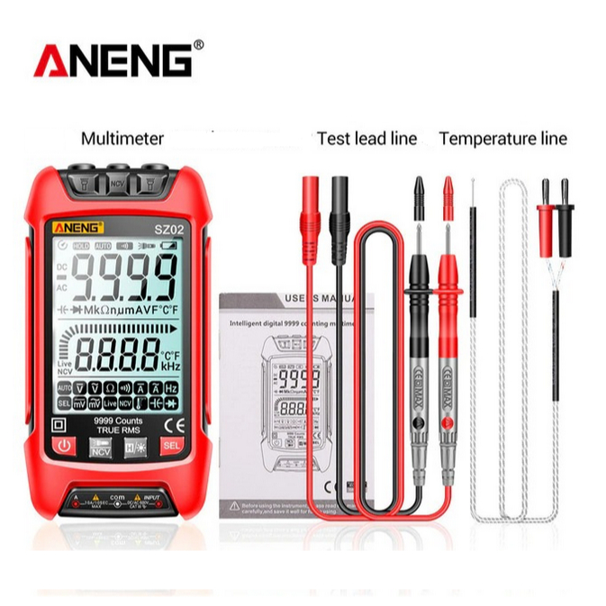 Jual Multimeter Digital SZ02 Multitester Voltage Tester Multi Meter LED ...