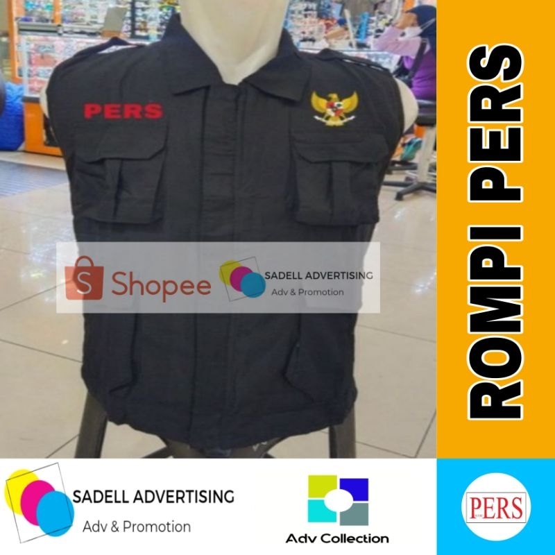 Jual Rompi PERS Rompi PERS Jurnalis Full Bordir Hitam | Shopee Indonesia