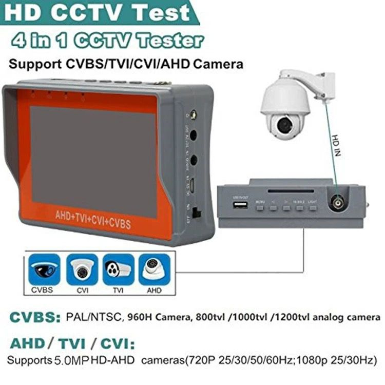 Jual CCTV TESTER 8MP SUPORT TVI/CVI/AHD/CVBS Camera 4 in1 CCTV TESTER ...