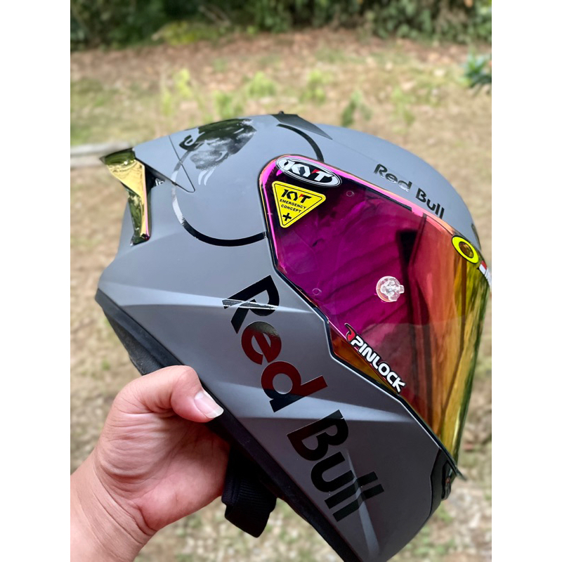 Jual KYT TT COURSE GORILLA GREY Sticker RedBull | Shopee Indonesia