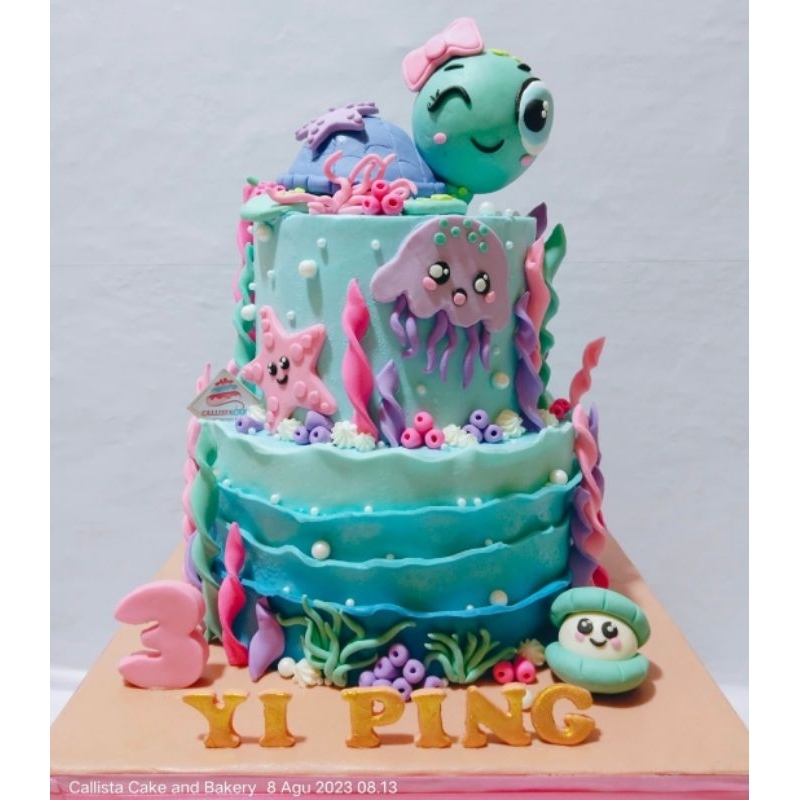 Jual Kue Ultah 2 Tier Tema Ocean Laut / Kue Ultah Cantik / Kue Ultah ... Jual Kue Ultah 2 Tier Tema Ocean Laut / Kue Ultah Cantik / Kue Ultah ...
