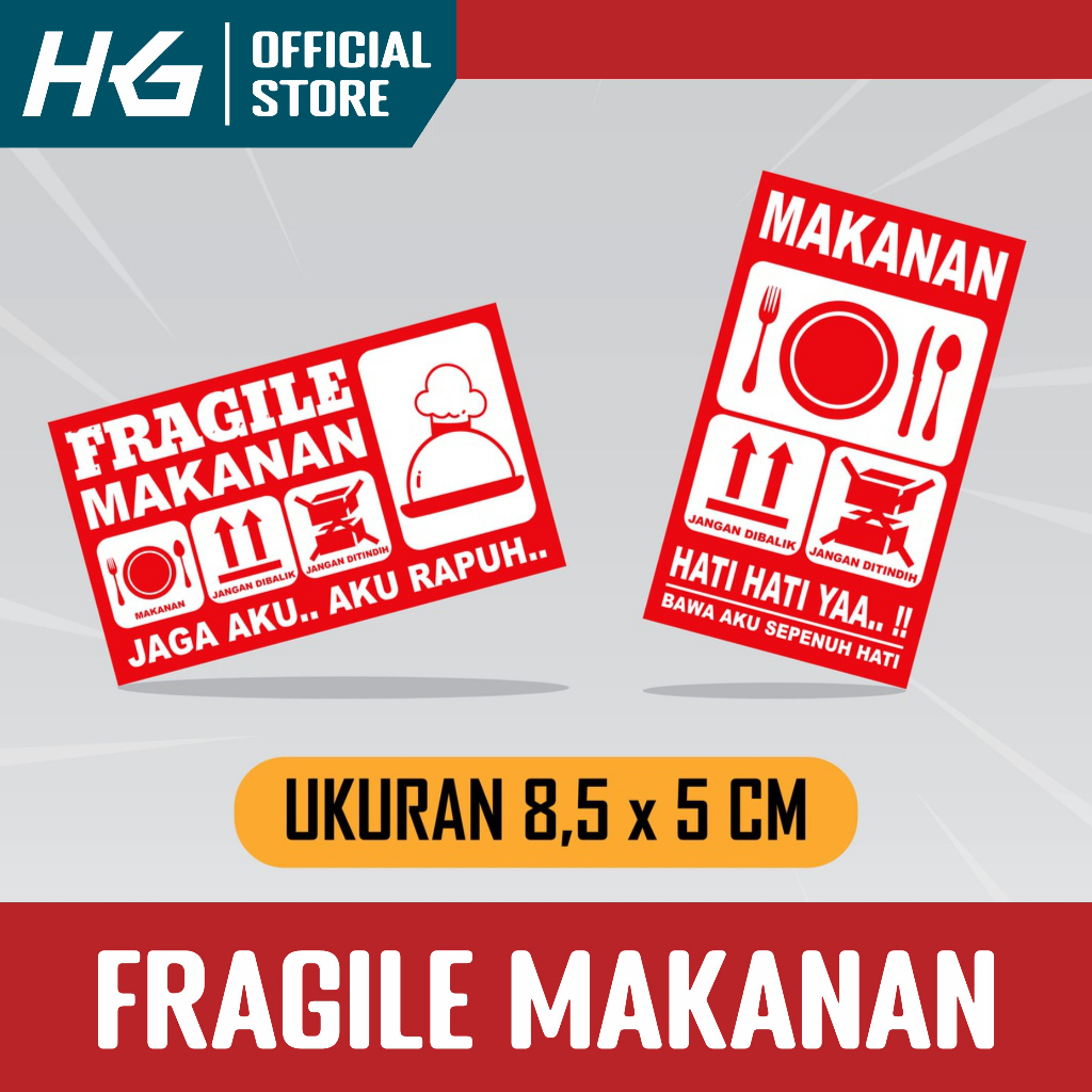 Jual Sticker Fragile Makanan - Label Pengiriman Olshop Kemasan Jangan ...