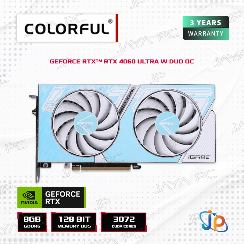 Jual VGA Colorful iGame GeForce RTX 4060 Ultra W Duo OC 8GB GDDR6 ...