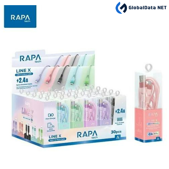 Jual RAPA LINE X DG1015 Kabel Data Micro Tube 2,4A Nylon Braided Fast ...