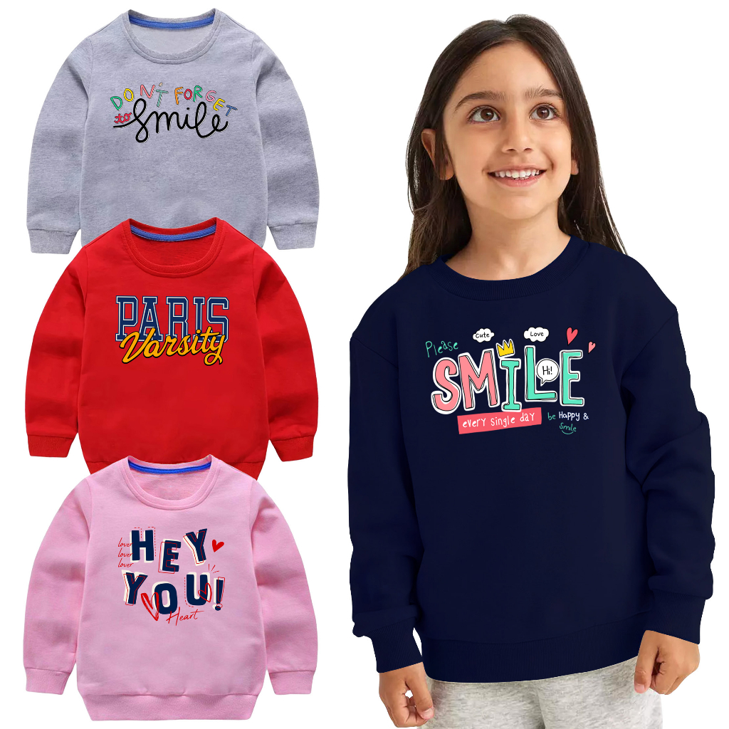 Jual Sweater Anak Perempuan Sweatshirt Lengan Panjang Babyterry Usia 1 ...