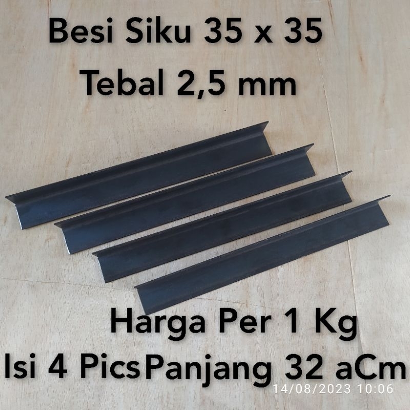 Jual Besi Siku 35 x 35 Harga Per 1 Kg Panjang 32 cm Tebal 2,5 cm Isi 4 ...
