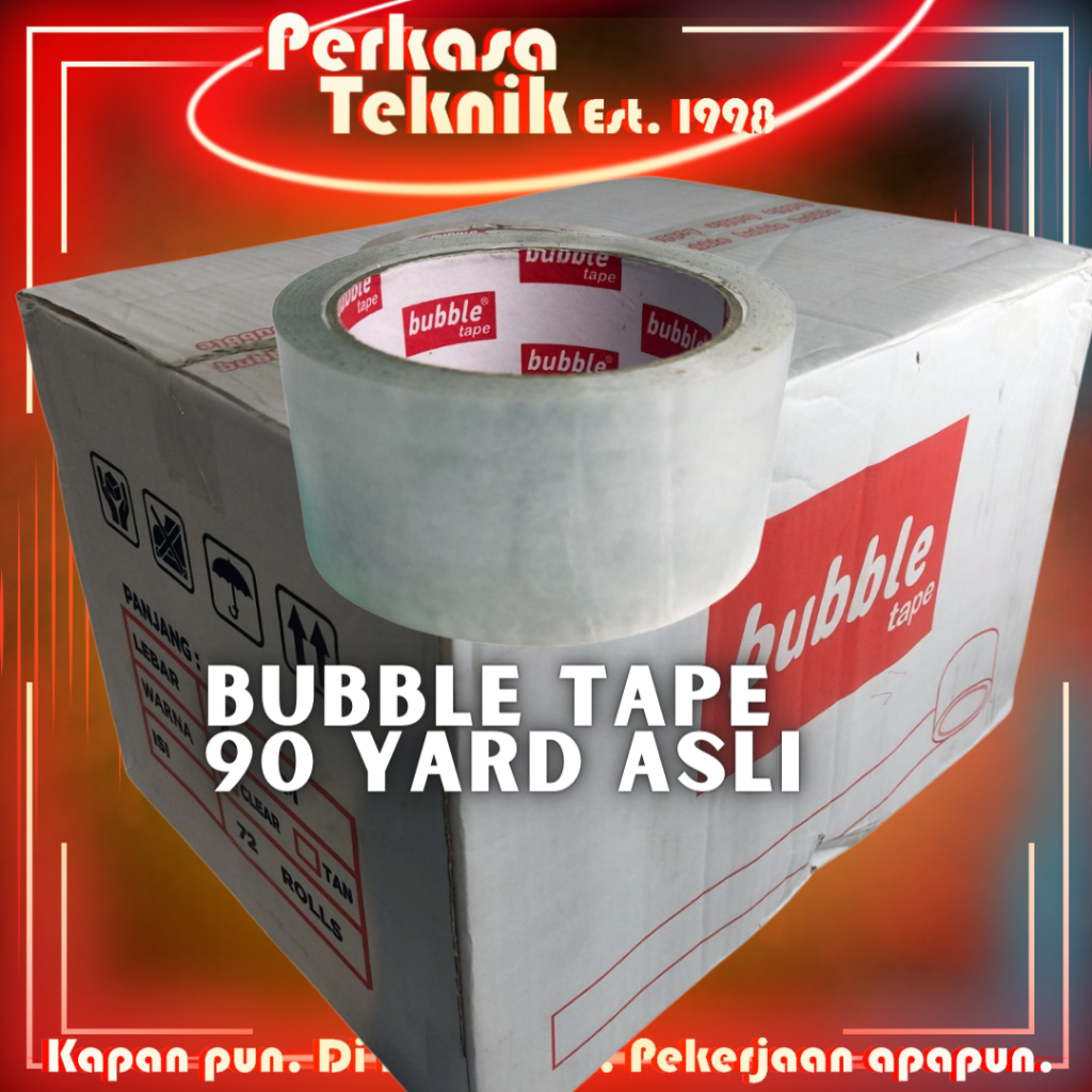 Jual Lakban Bening 90 Yard Asli 90Y BUBBLE TAPE Clear 2" Lakban 83 ...
