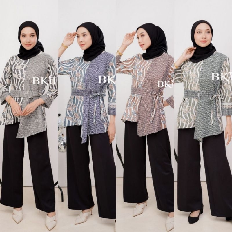 Jual Batik Blus Kombinasi Dolby Dolbi Dobby Doby Tenun Sutra Tulis Halus Katun ATBM Baron ...