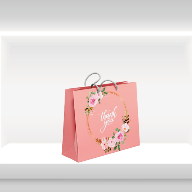 Jual PAPER BAG PINK CIRCLE FLOWER - PAPER BAG PINK - PAPER BAG PINK ...