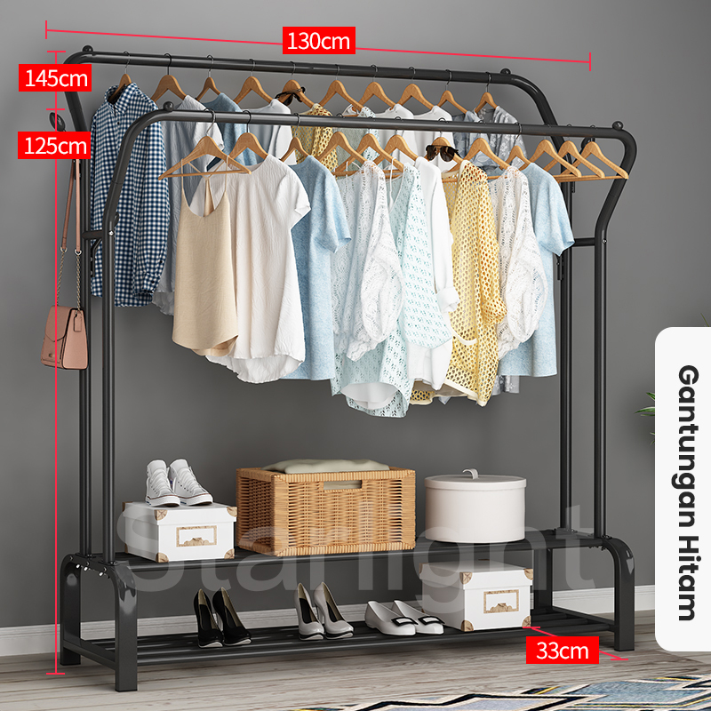 Jual Starlight Big Stand Hanger Double Rak Gantungan Baju Celana Tas ...
