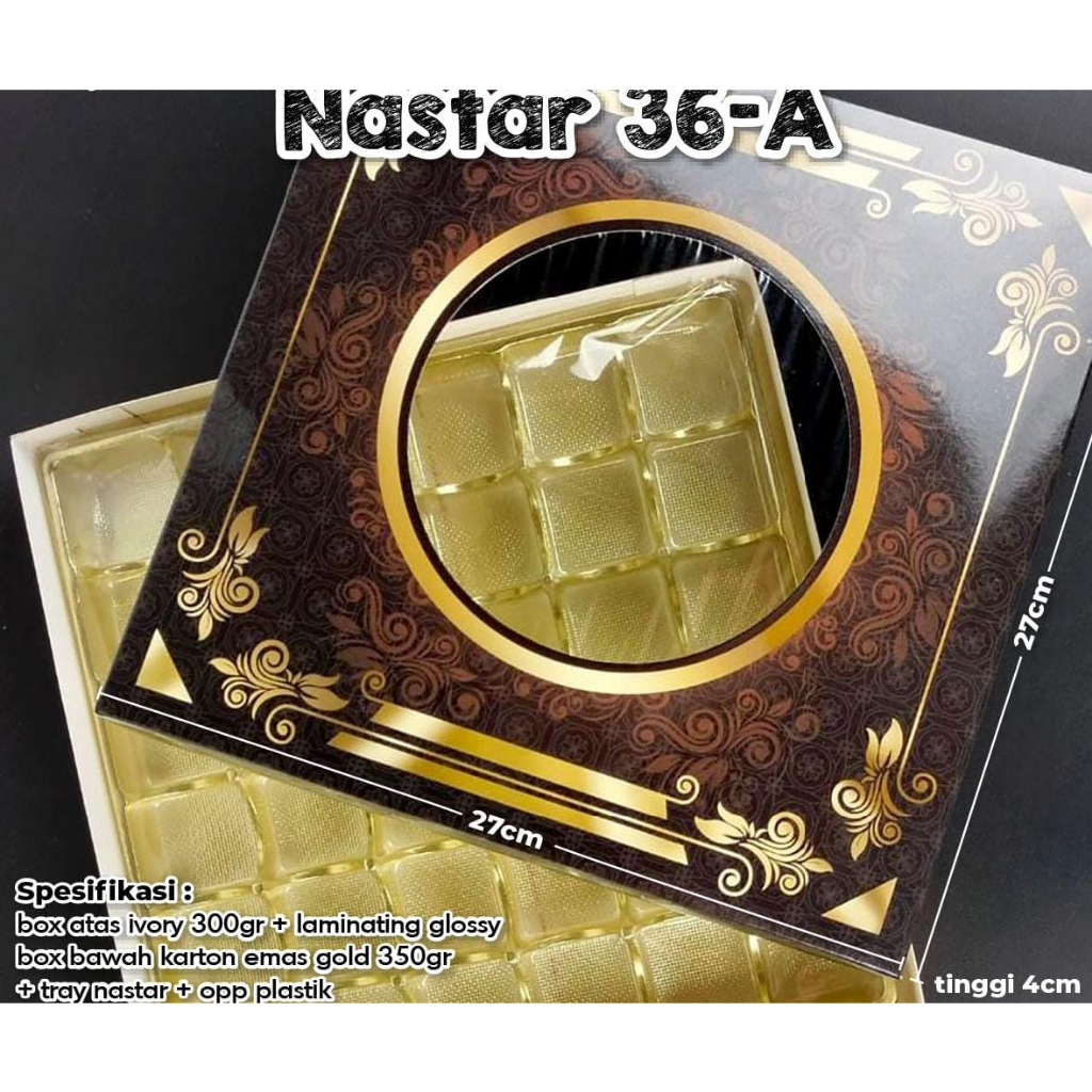 Jual Box Nastar 36 A | Untuk Isi 36 Pcs Nastar| Ukuran 27 x 27 x 4 cm ...