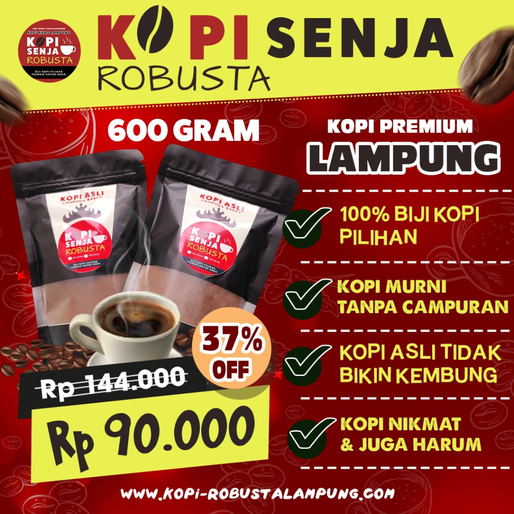 Jual Kopi Lampung Robusta Premium Grade 1 Ukuran 600 Gram | Shopee ...