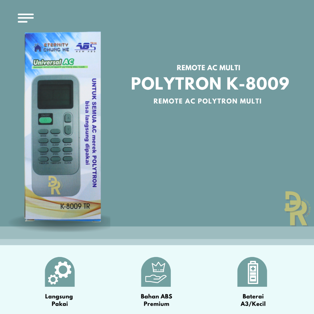 Jual Remot Remote AC POLYTRON Multi Universal K-8009 Tanpa setting ...
