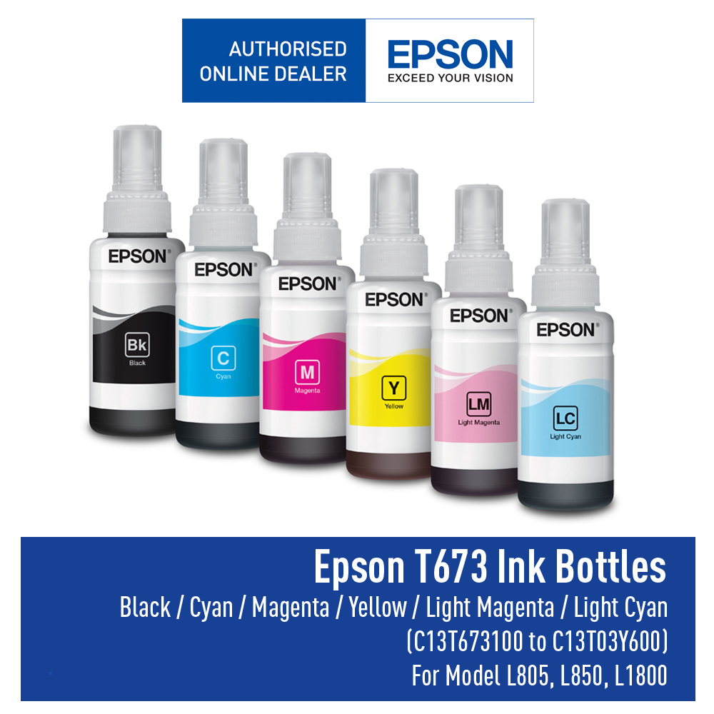 Jual TINTA EPSON 673 BK / C / M / Y / LC / LM ORIGINAL | Shopee Indonesia