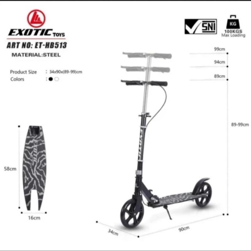 Jual Scooter Scoter Skuter Otoped Exotic hb 513 HB513 Besi Rem Tangan ...