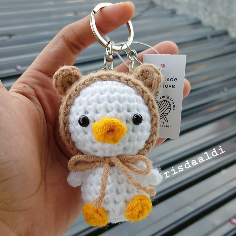 Jual (Ready Stock) Gantungan Kunci Amigurumi Keychain Bebek Duck Milk ...