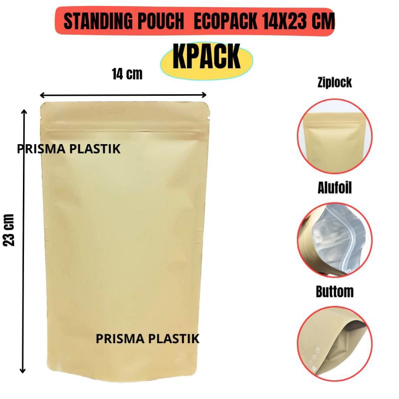 Jual KEMASAN KOPI KEMASAN KRIPIK STANDING POUCH ZIPLOCK ECOPACK UKURAN ...