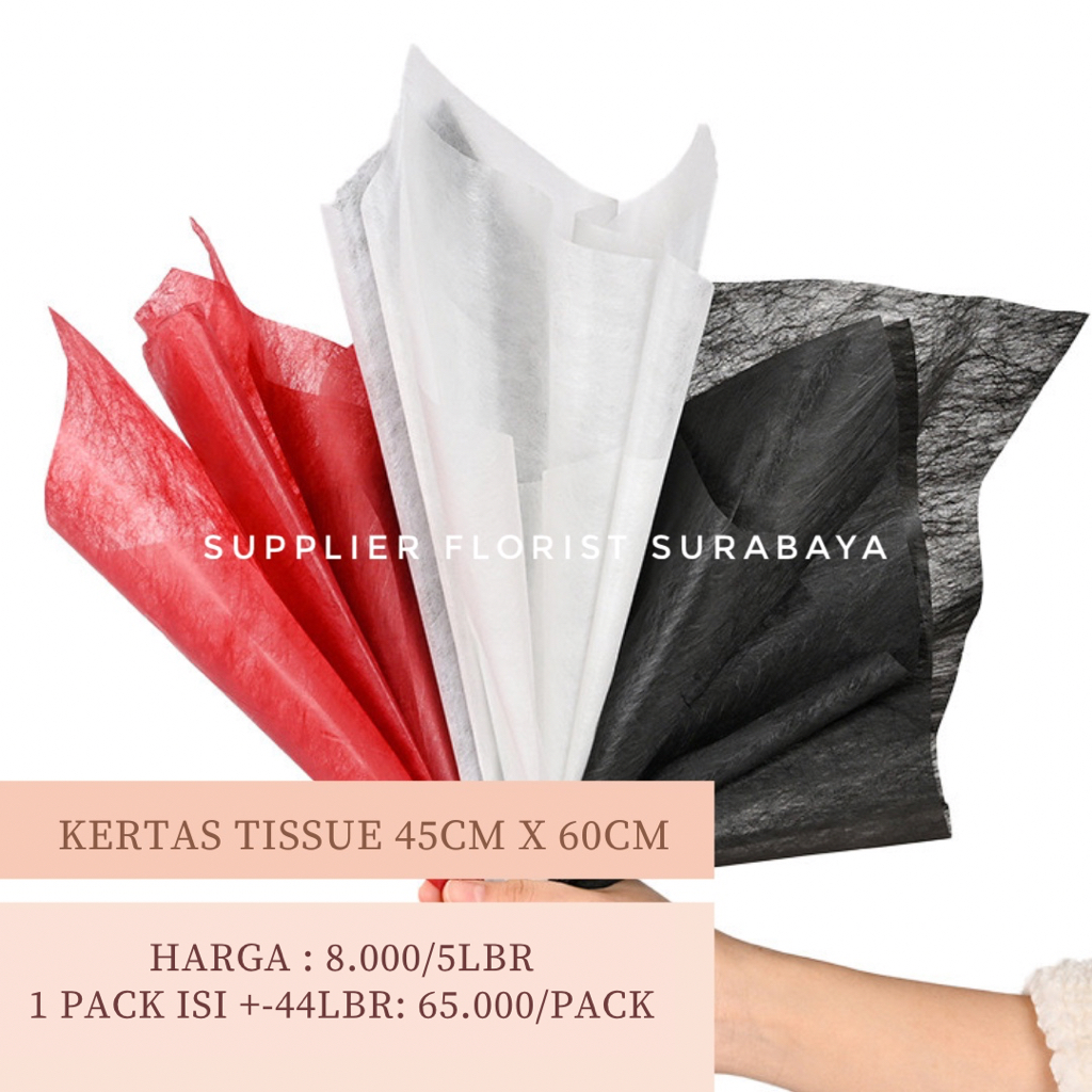 Jual [5 LEMBAR] KERTAS TISSUE PREMIUM 45CM X 60CM BAHAN GLOSSY TAHAN ...