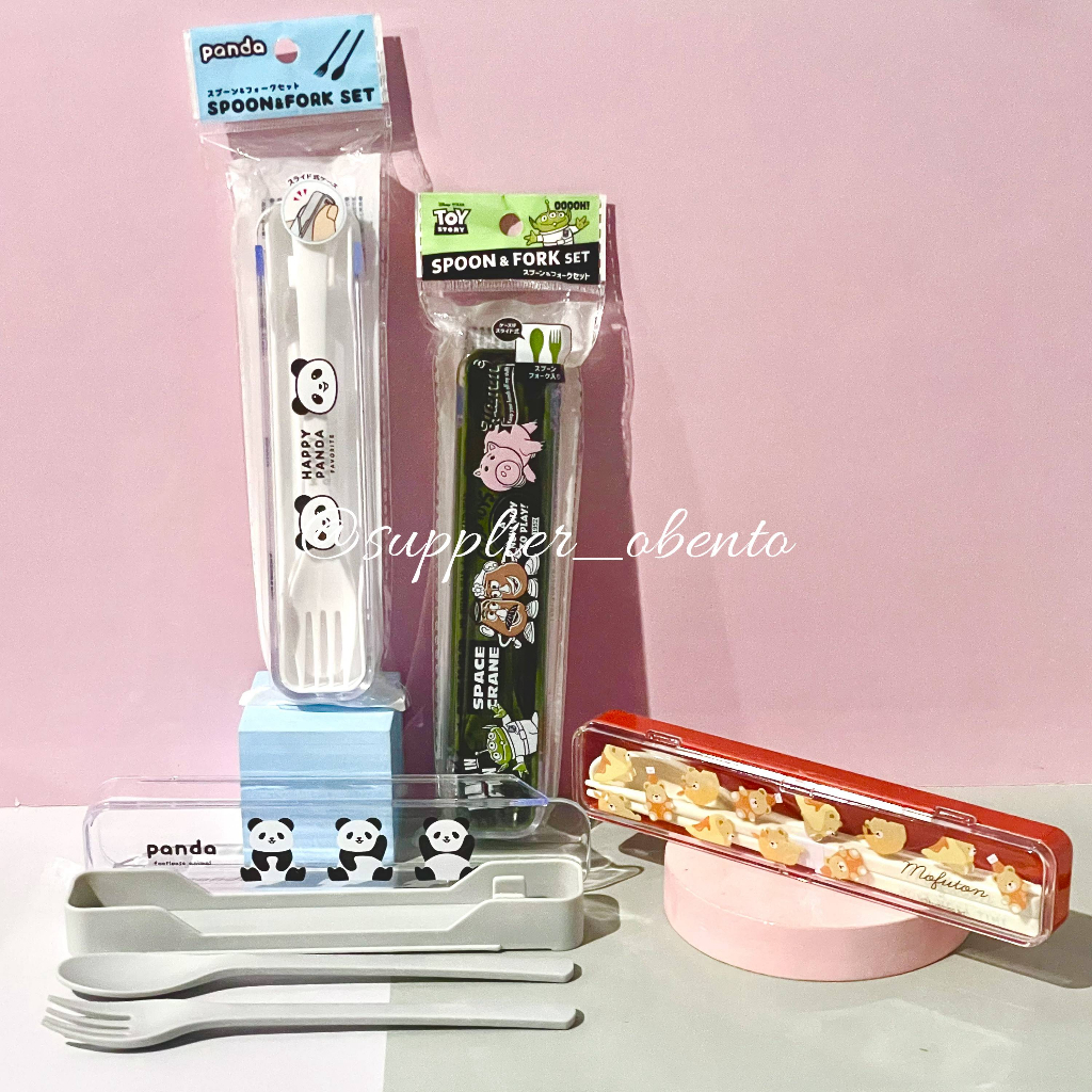 Jual [Seria] Alien Toy Story Cutlery Set Minnie Spoon Fork Case Set ...
