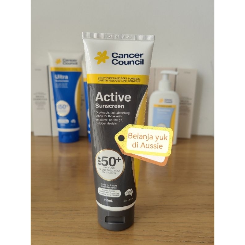 Jual Cancer Council ACTIVE Sunscreen SPF 50+ Made in Australia | Shopee ...