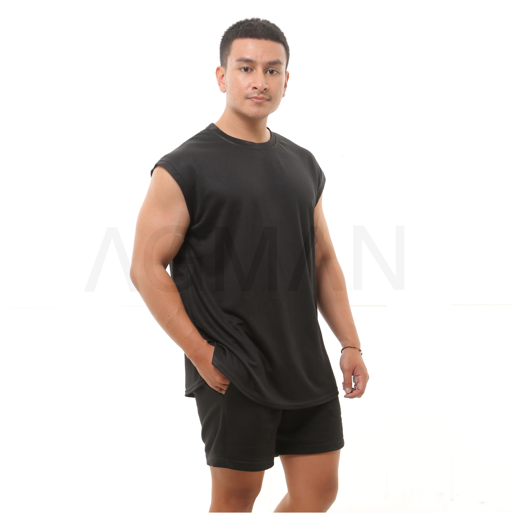 Jual HOT AGMAN Oversize Tank Tee Kaos Gym Fitness Pria Dry Fit Olahraga ...