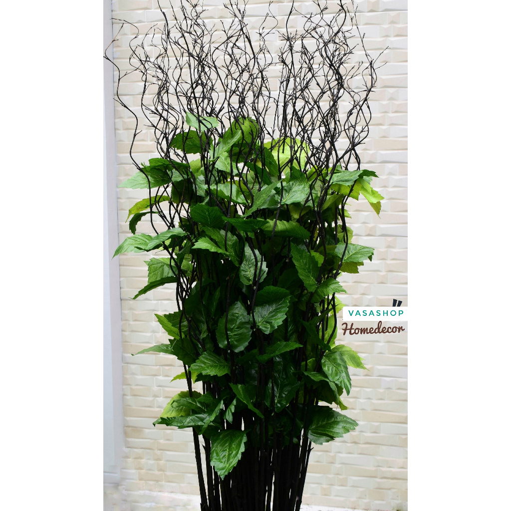 Jual Perlengkapan Rumah Bunga Dekorasi 1 Btg Bambu Ulir Hitam Daun ...