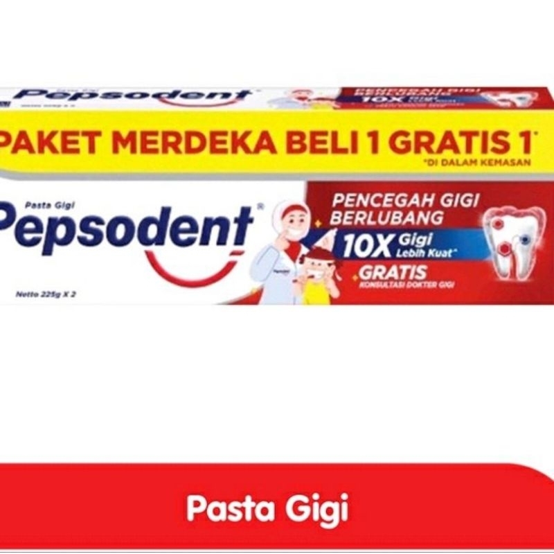 Jual Pasta gigi Pepsodent 225g isi 2 - pepsodent 225 gram | Shopee ...