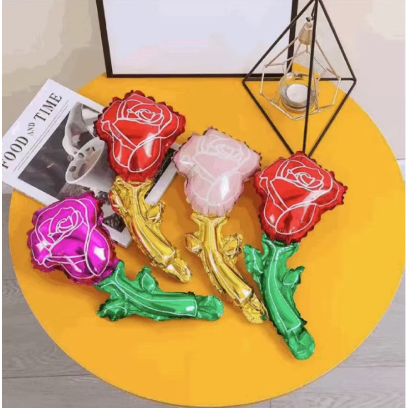 Jual Balon tangkai mini daisy bunga MAWAR | Shopee Indonesia