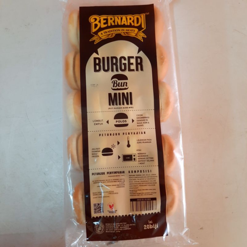 Jual Bernardi Bun Roti Burger Mini Polos isi 20 | Shopee Indonesia