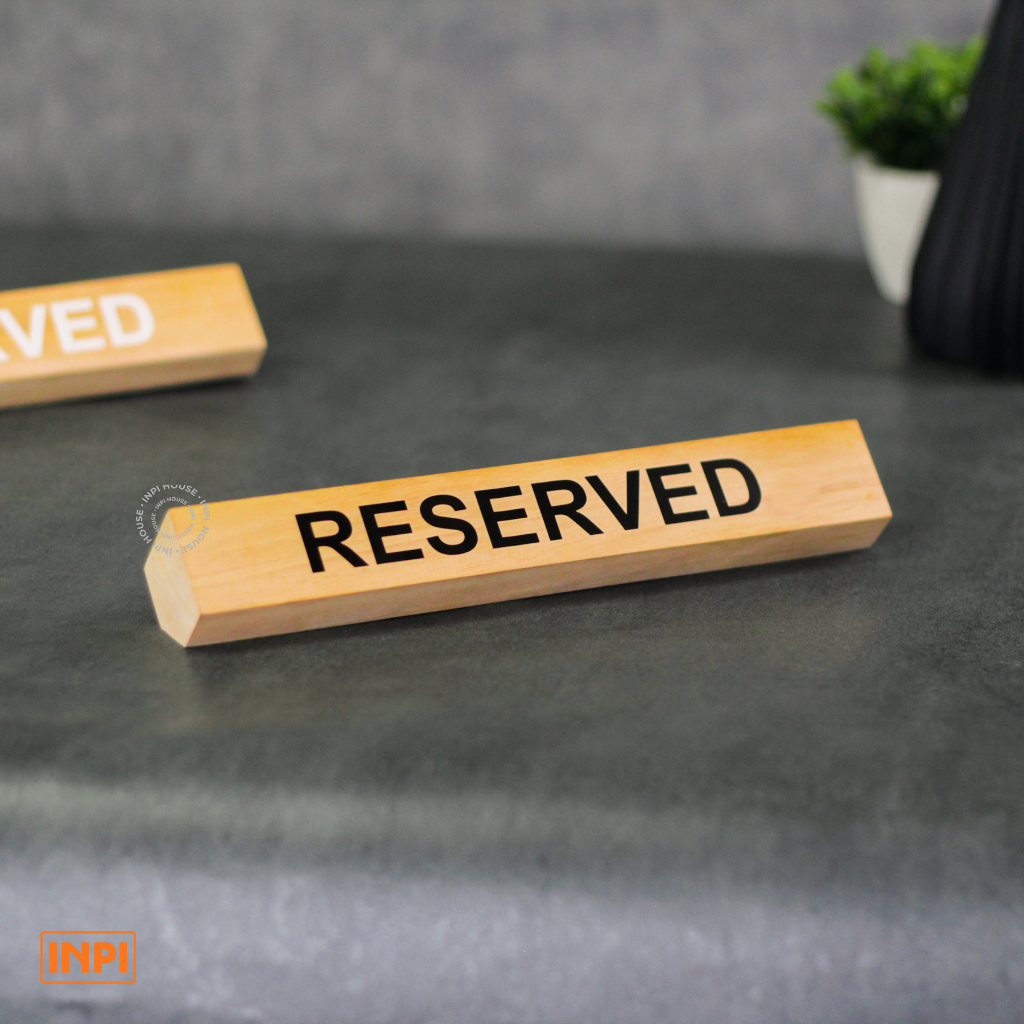 Jual sign reserved - penanda meja - sign system kayu - reserved ...