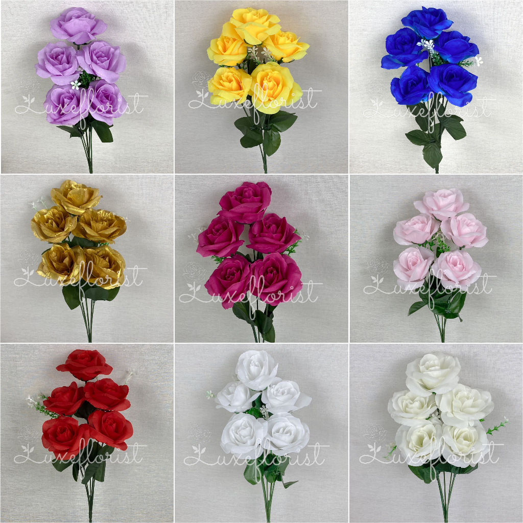 Jual Bunga Mawar Rose Of Cabang 5 Bahan Kain Dan Plastik - rose jepang ...