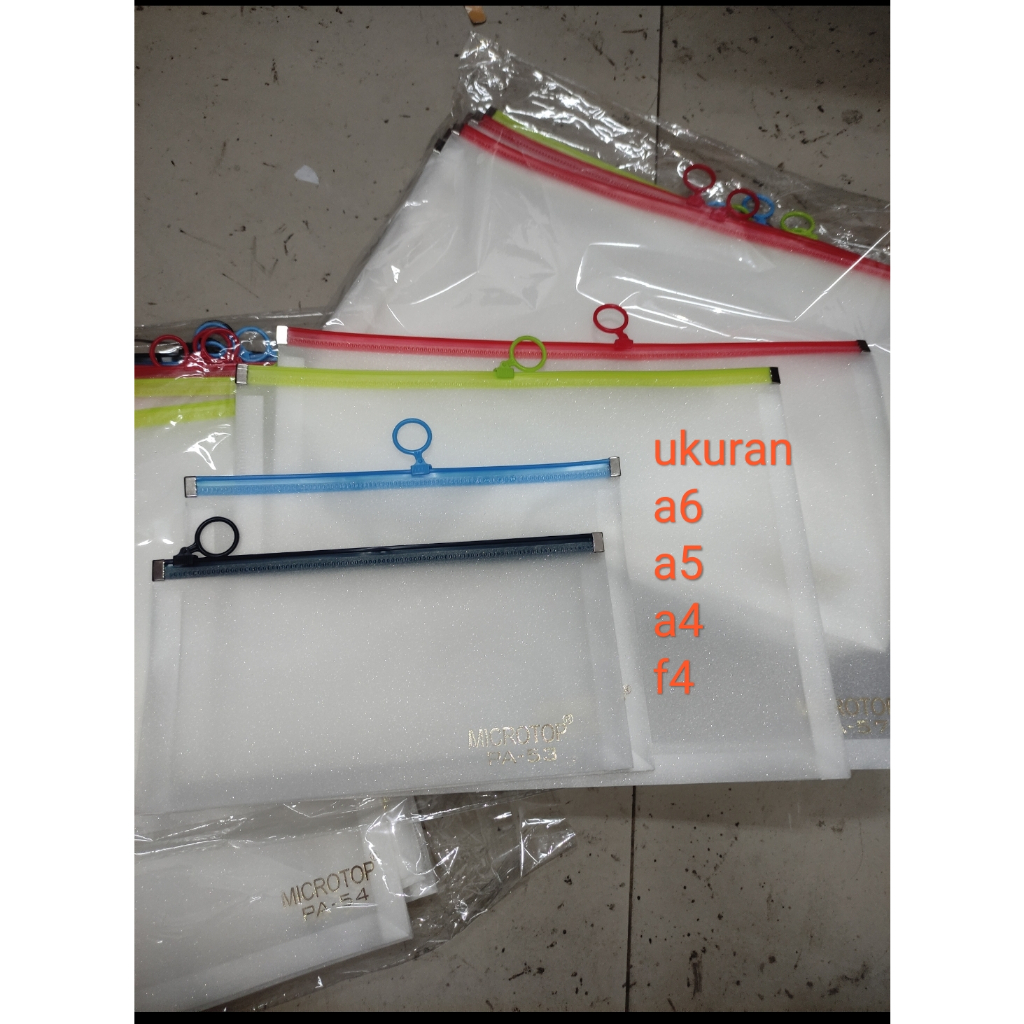 Jual map zipper plastik micro top acua kode PA 57 f4/ pa 56 a4/ pa 54 ...
