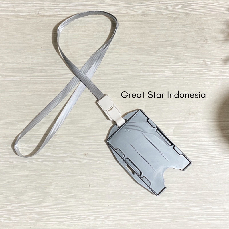 Jual FRAME ID CARD DOUBLE POTRAIT & LANDSCAPE + TALI ID CARD PULLER ...