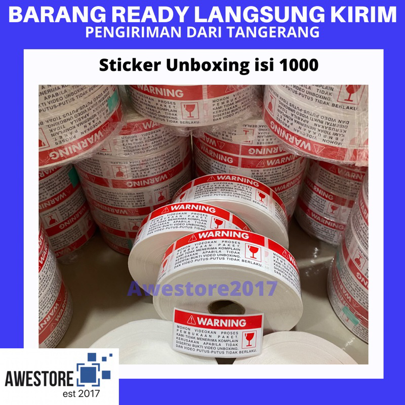 Jual Sticker Video Unboxing Paket Stiker Label Pengiriman Fragile Isi ...